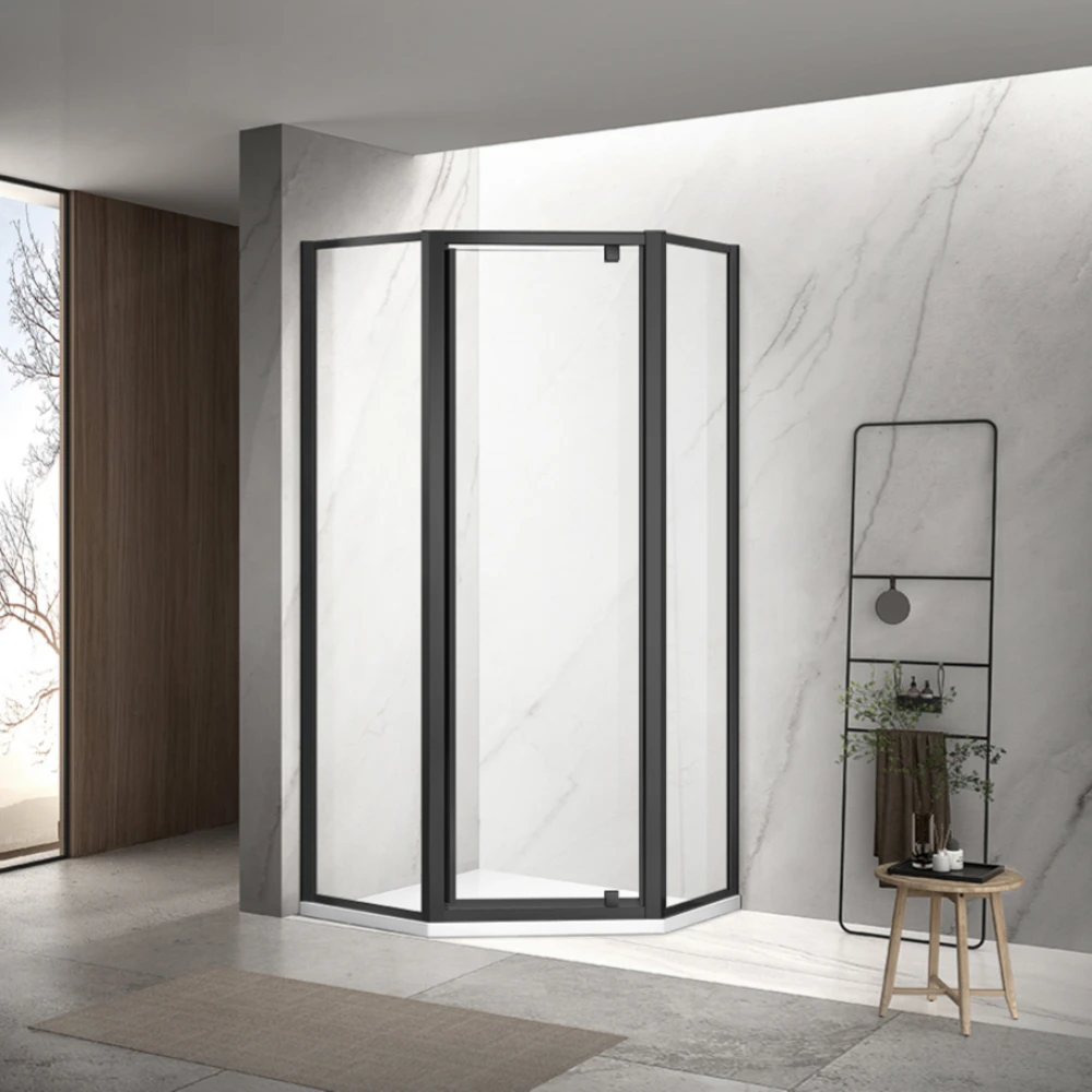 Semi-frame Pivot Door Diamond Shower Screen Australian Standard 6mm ...