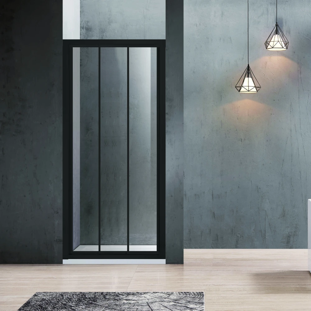 Semi-frame Triple Sliding Door with 3 panels glass wall to wall ...